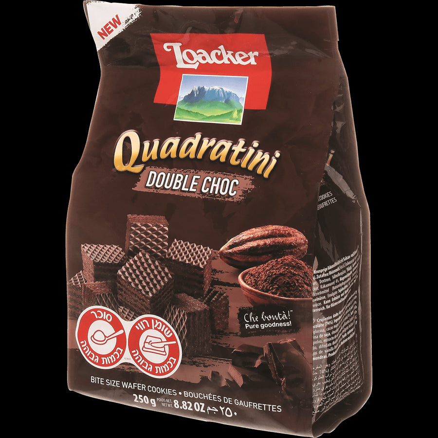 Loacker Quadratini Double Choc Wafer Cubes with Chocolate Cream Kosher ...